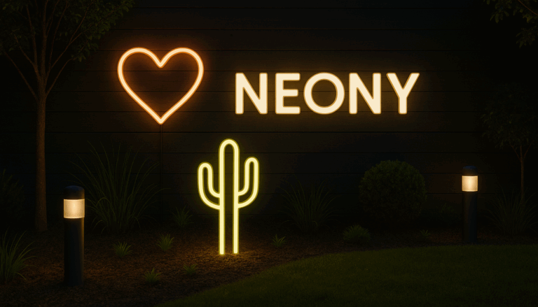 Neony ogrodowe 🌿 czy warto inwestować w oświetlenie LED?